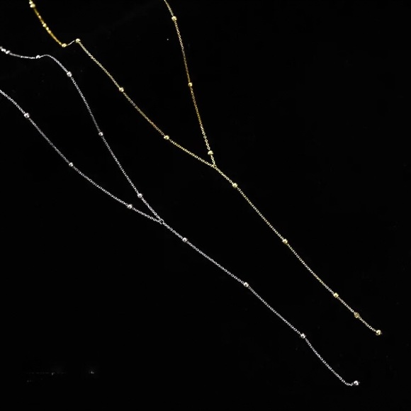 Jewelry | New Beaded Y Shape Drop Stainless Steel Necklace | Poshmark